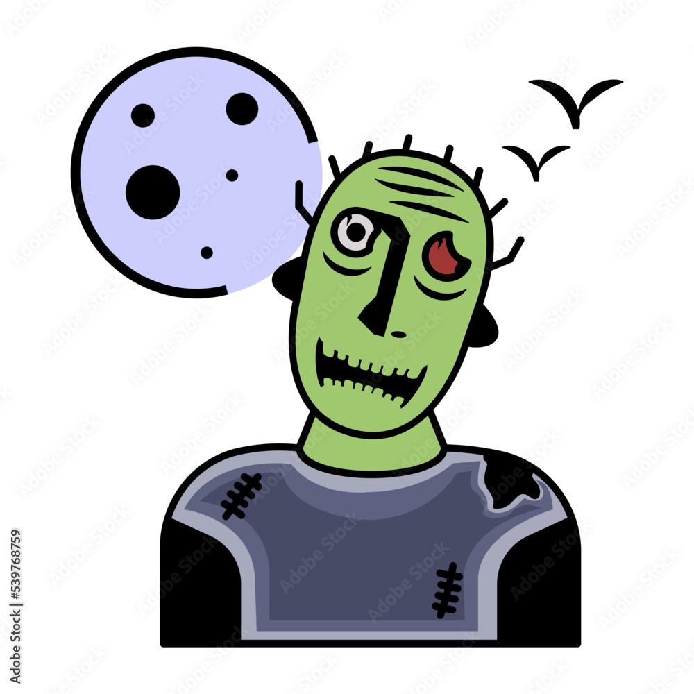 disgusting and terrifying Man Vector Icon Design, Halloween costume ...