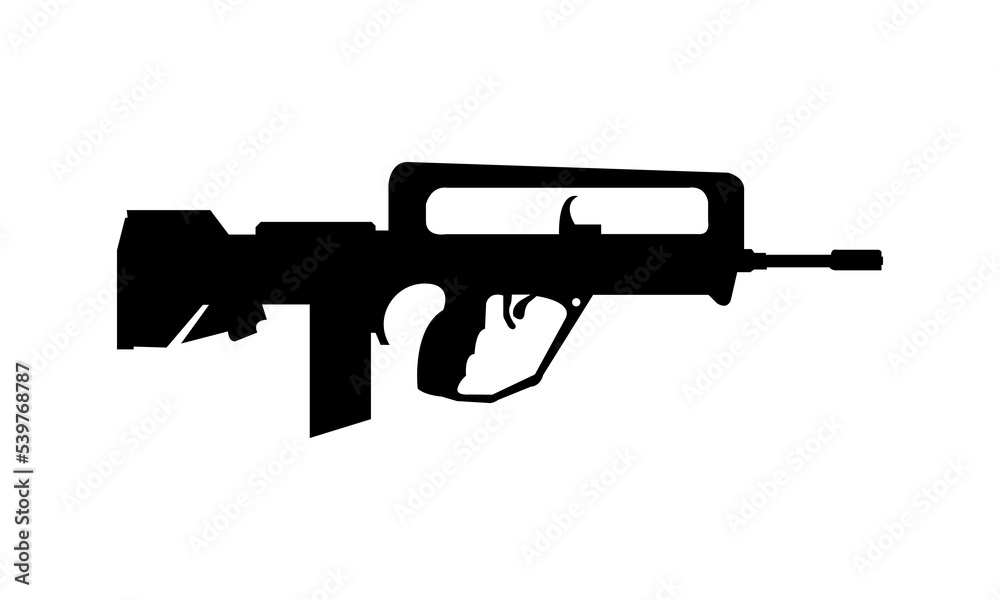 Poster FAMAS assault rifle silhouette vector icon – Wall Art | UkPosters