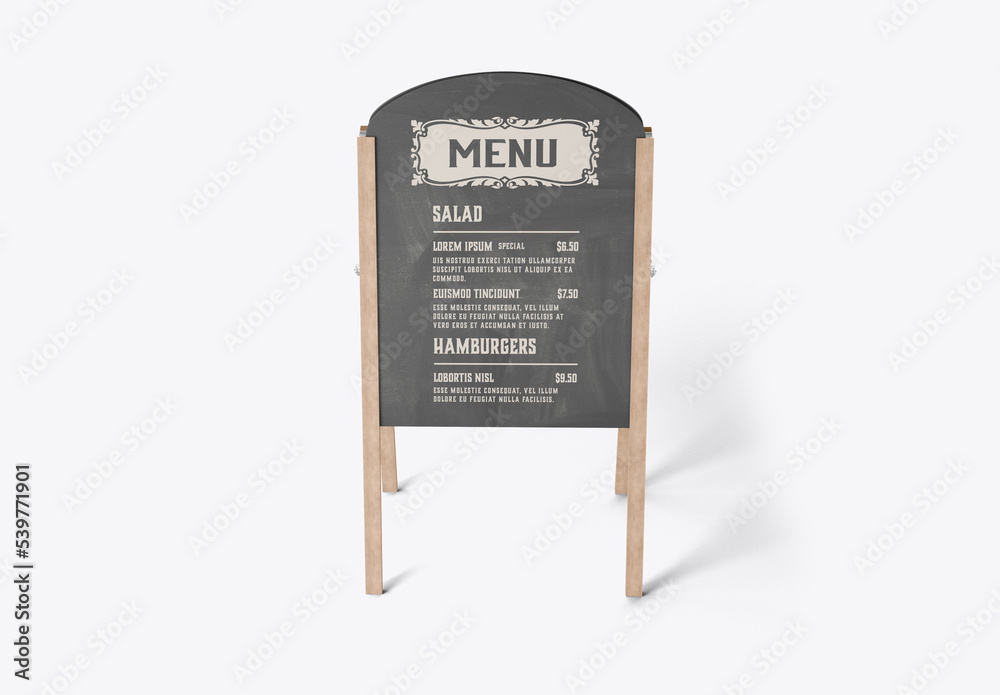 Wooden Restaurant Menu Board Mockup Stock Template | Adobe Stock