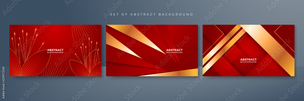 Abstract red and gold geometric background Stock Vector | Adobe Stock