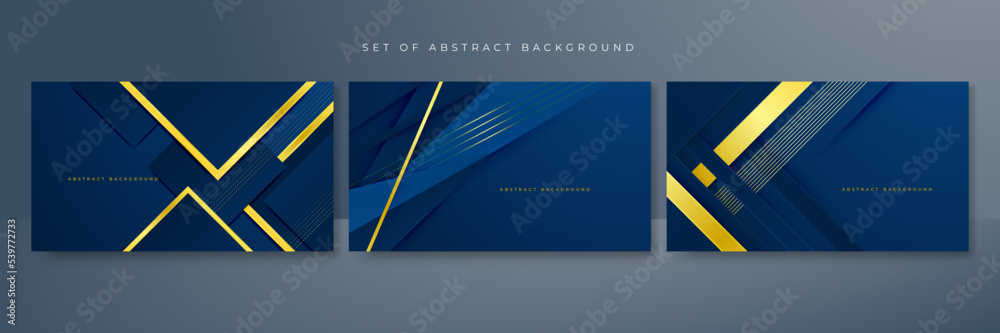 Set of abstract blue and gold background Stock Vector | Adobe Stock