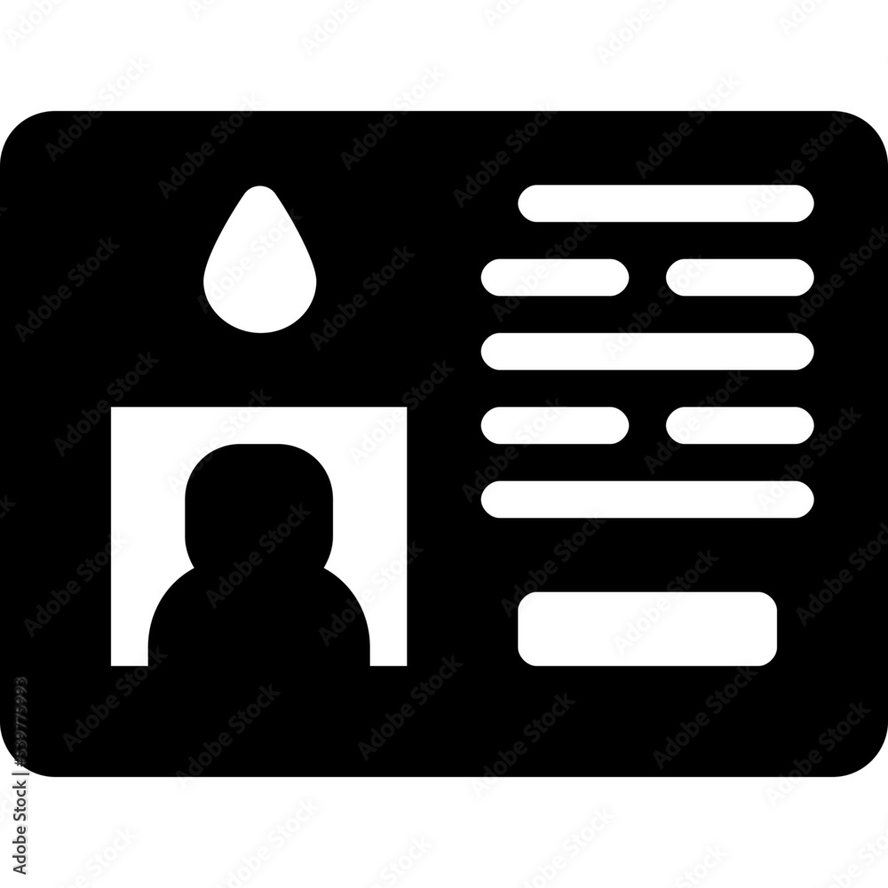 blood id card icon Stock Vector | Adobe Stock