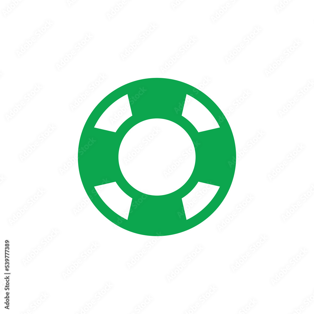 eps10 green vector Lifebuoy or Lifeguard icon isolated on white ...