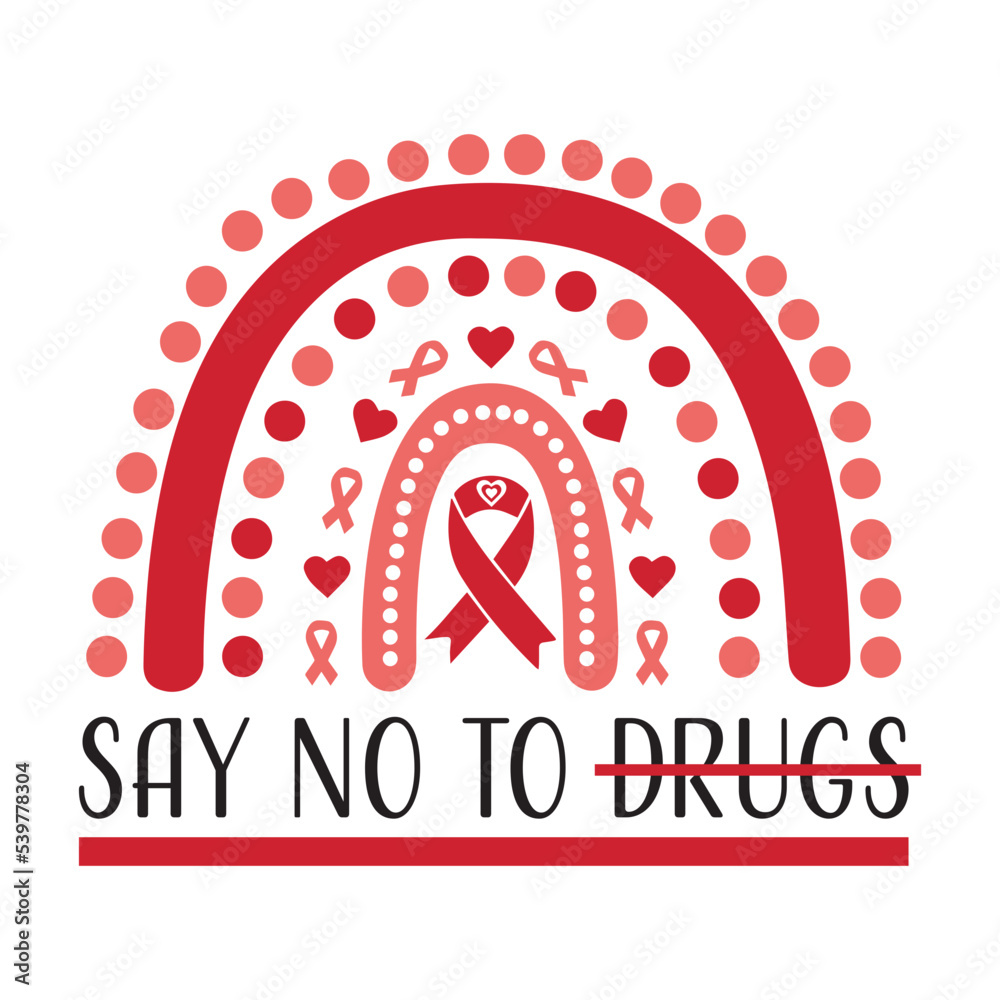 red ribbon week svg, No To Drugs SVG, Drug Free SVG, Anti-Drug svg, Red ...
