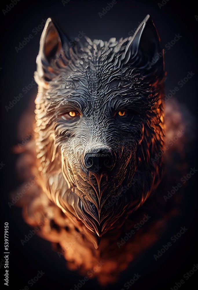 Dire wolf, beautiful mythical wolf, legendary creature. Stock ...