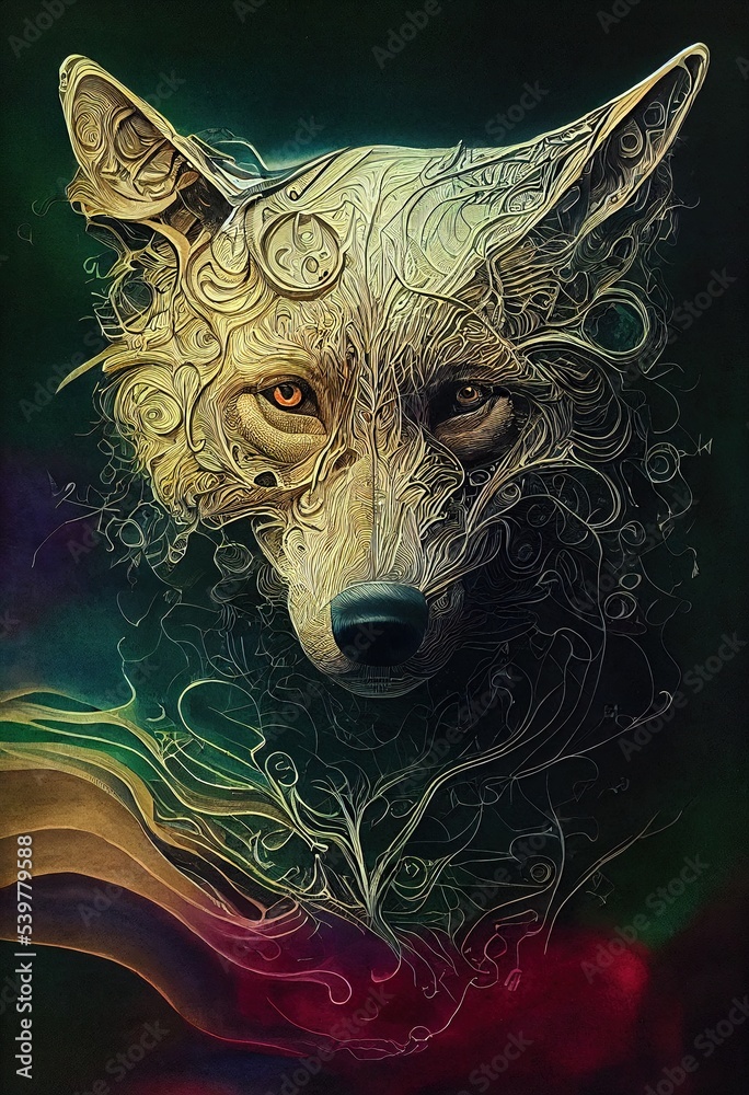 Dire wolf, beautiful mythical wolf, legendary creature. Stock ...