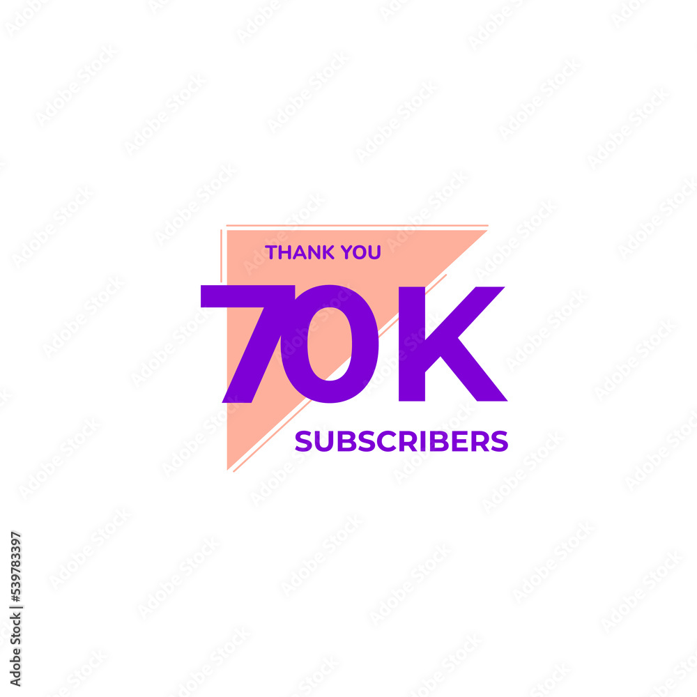 THANK YOU 70K FOLLOWERS CELEBRATION ICON TEMPLATE DESIGN VECTOR GOOD ...