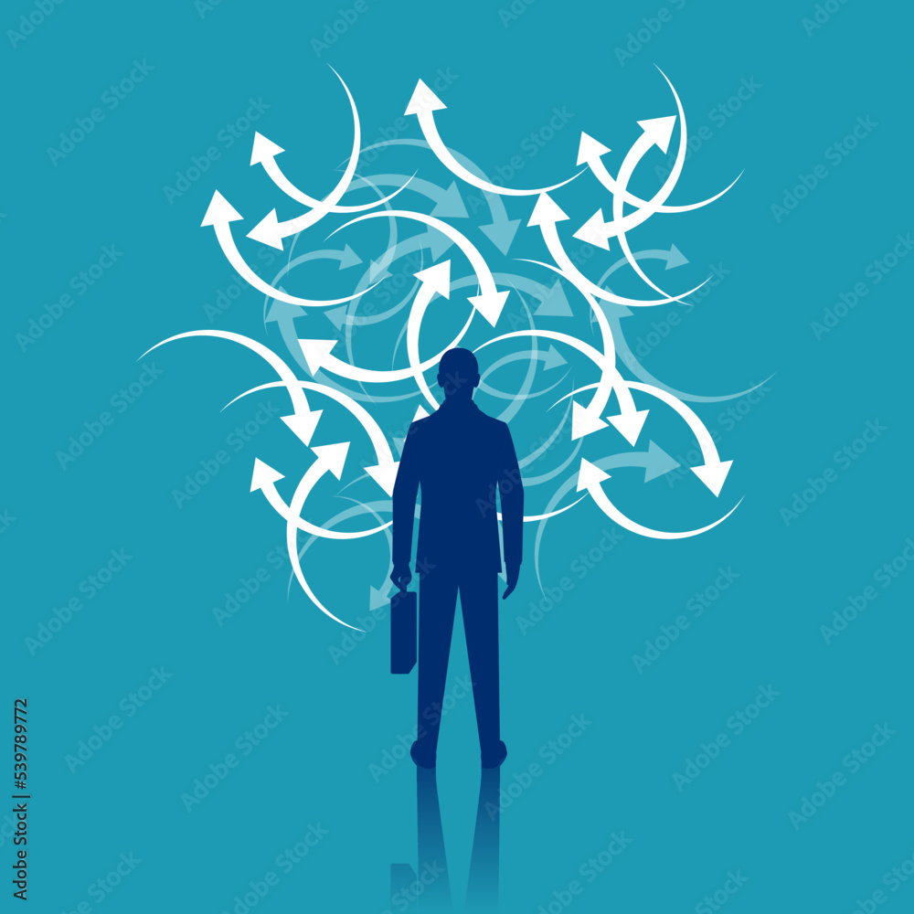 Confused direction. Confusion concept. Vector illustration flat design ...