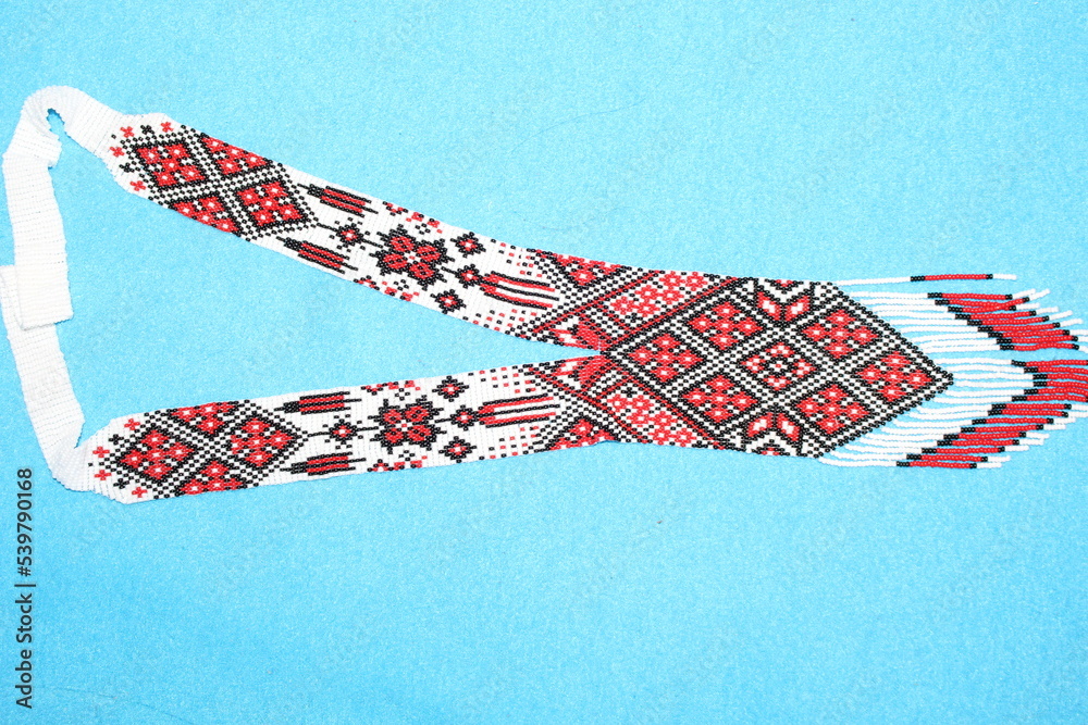 Gerdan is a women's beaded jewelry. Ukrainian women use folk patterns ...