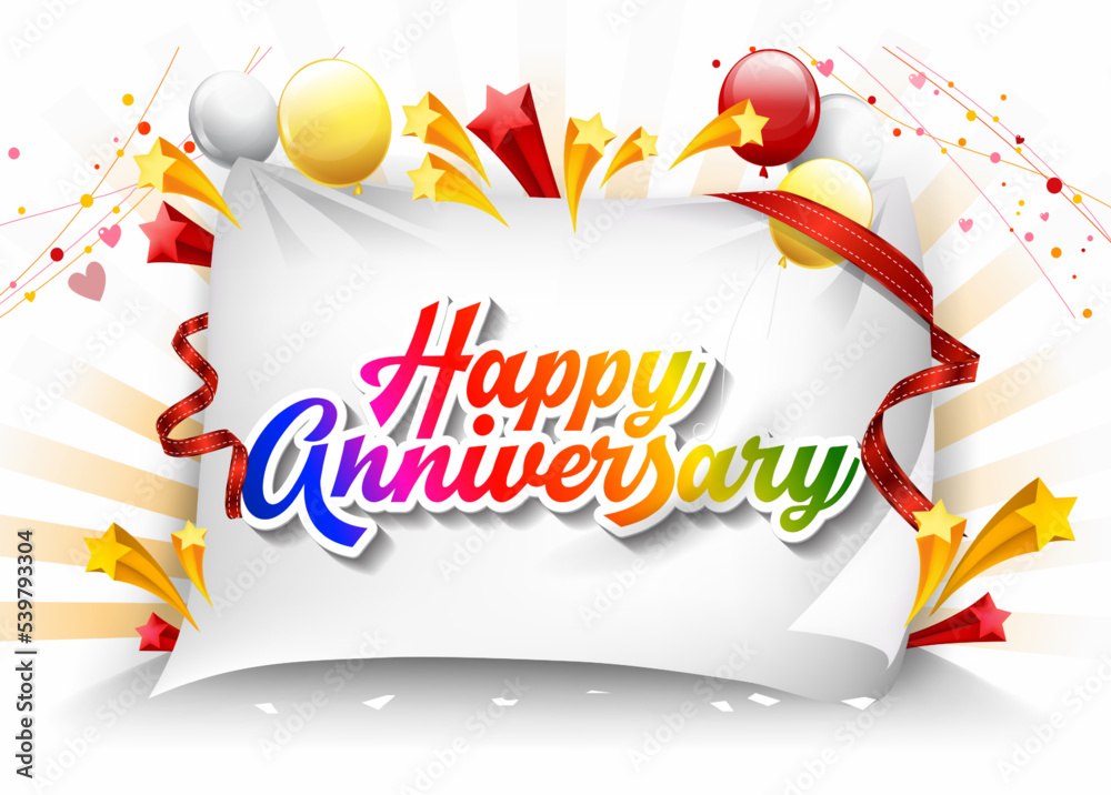 Happy Anniversary banner design. anniversary celebration vector Stock ...