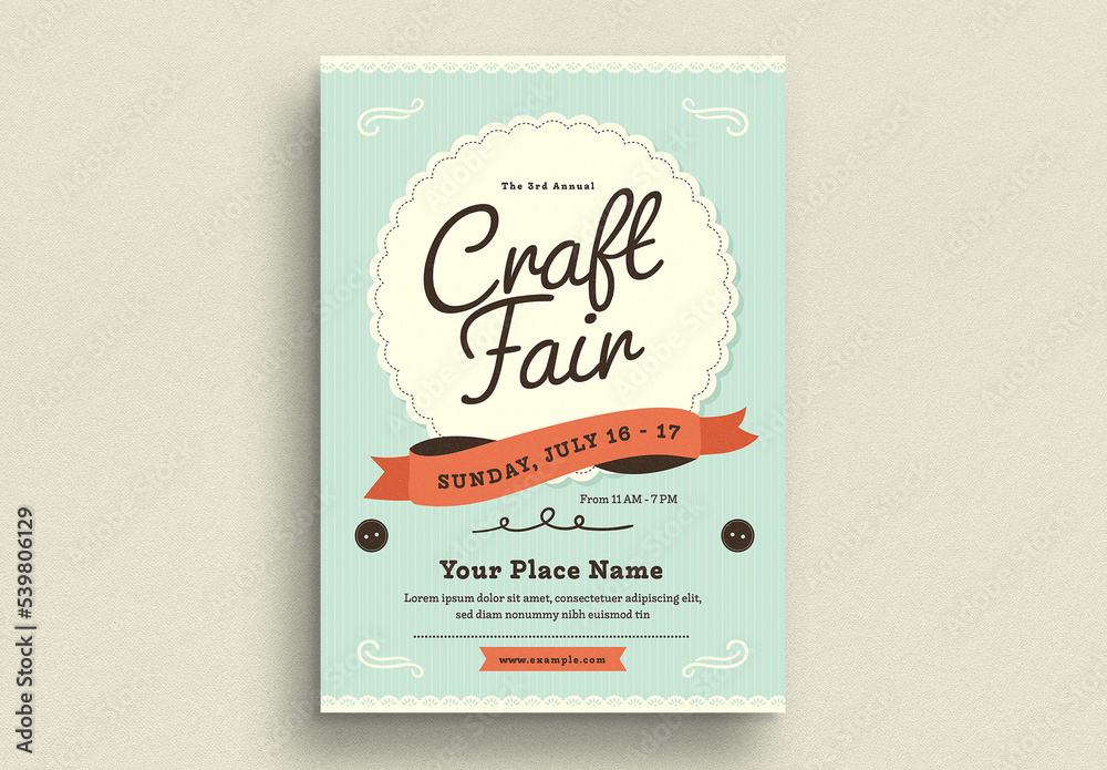Craft Fair Event Flyer Stock Template | Adobe Stock