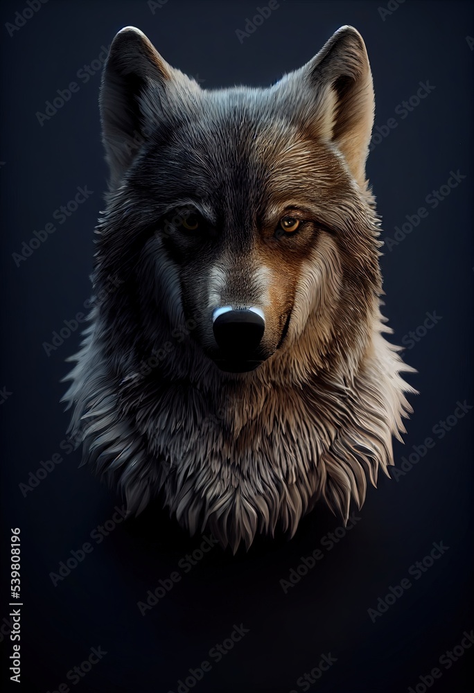 Dire wolf, beautiful mythical wolf, legendary creature. Stock ...