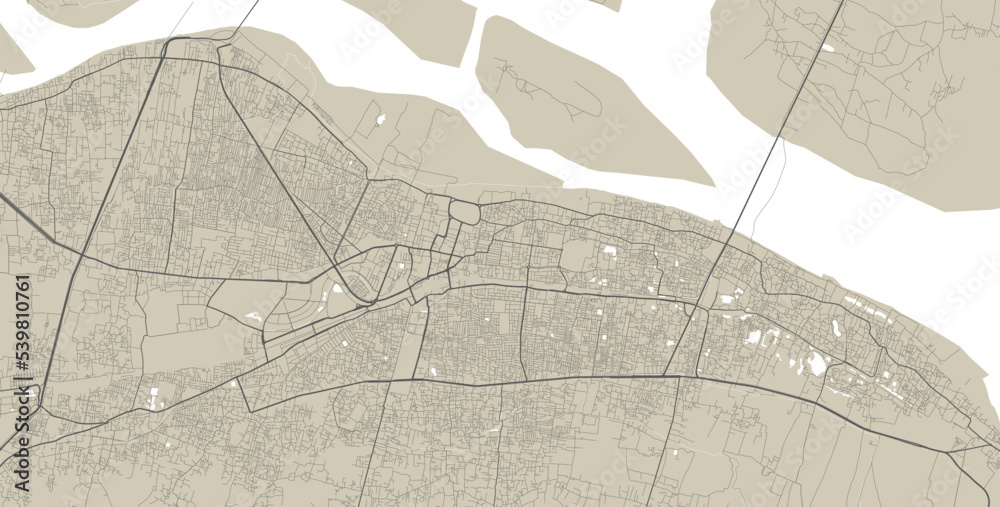Vector map of Patna, India. Urban city road map art poster illustration ...