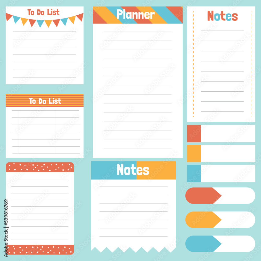 Cute paper notes. Stationary set. Scrapbook notes and cards.Printable ...