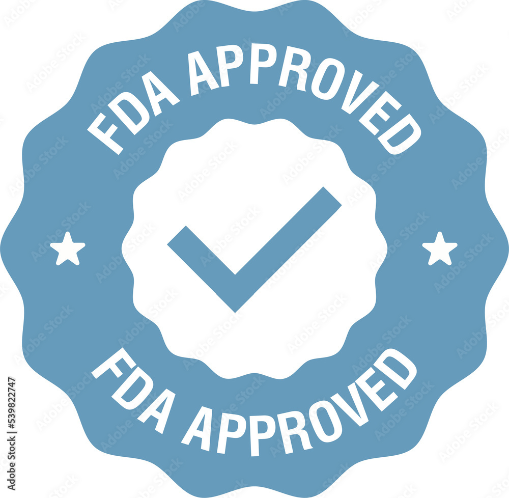 FDA Approved. Food and Drug Administration icon, symbol, label, badge ...