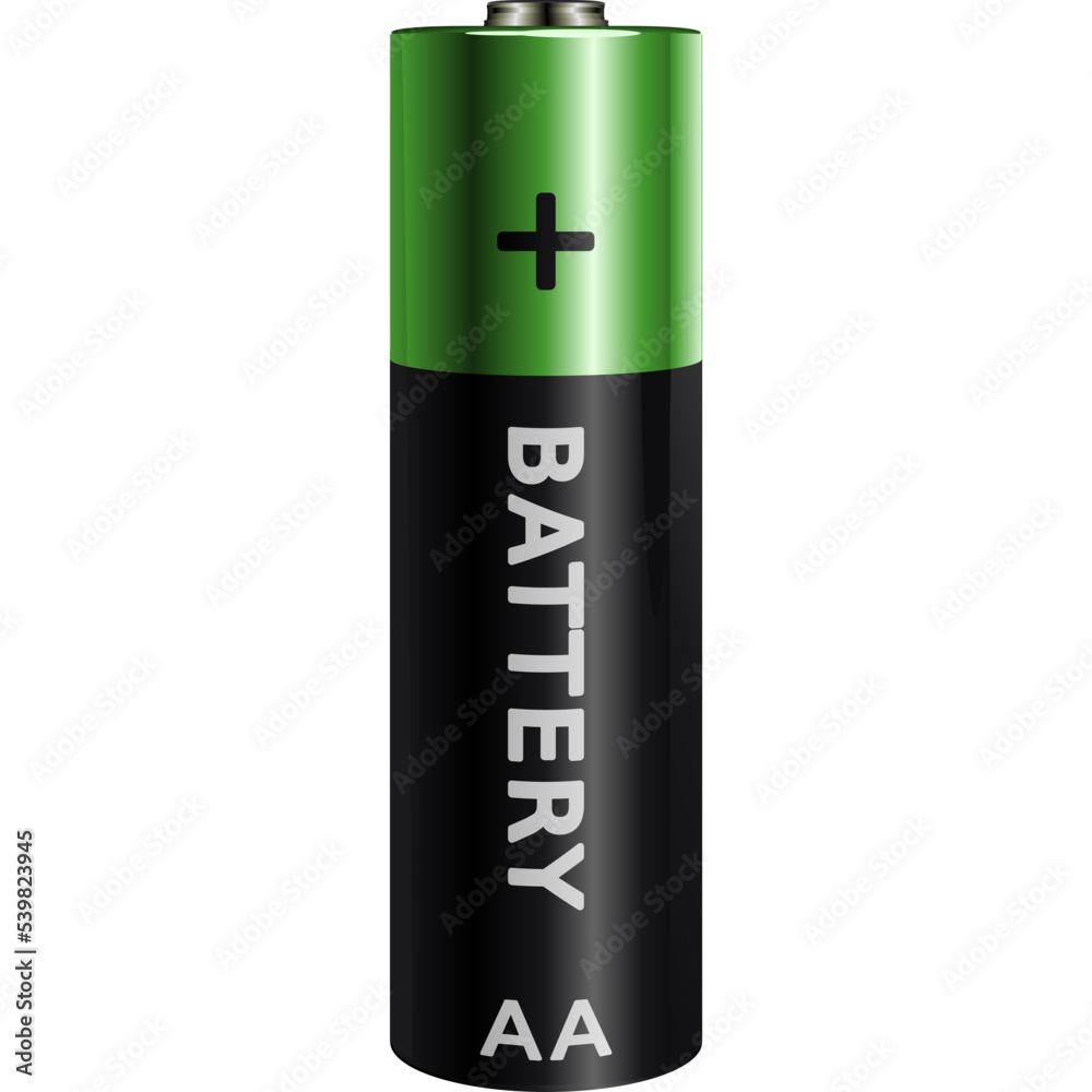 battery AA black and green color vector Stock Vector | Adobe Stock