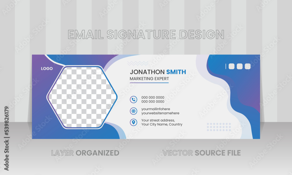 Clean and simple email signature or email footer template, Elegant ...