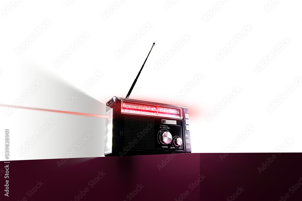 Fotka „stock photo of warning radio receiver in nuclear fallout time ...