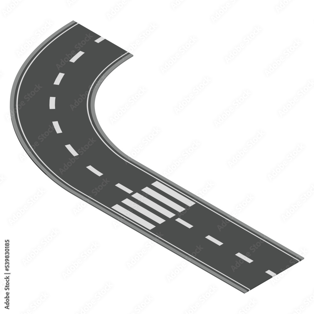 Isometric Road Element For Highway City Street Map Traffic Creation Asphalt Part Of Road And