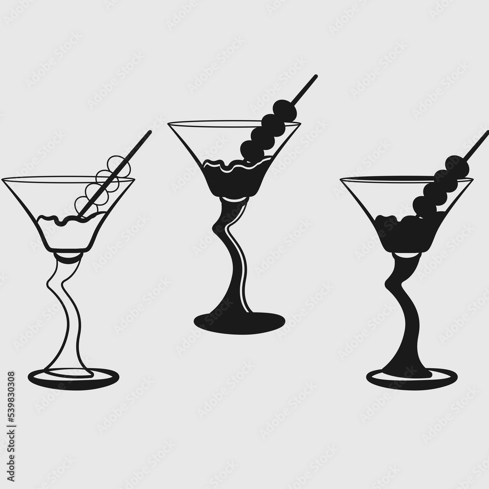 Martini Glass Svg Cut File Wine Glass Svg Glass Svg Martini Glass Silhouette Alcoho Glass