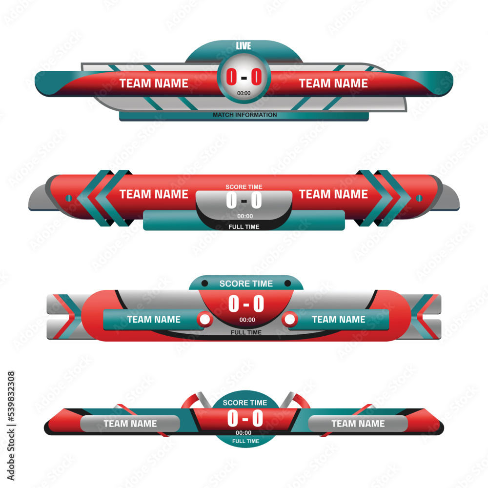 Set collection vector of Sport scoreboard with time and result display ...