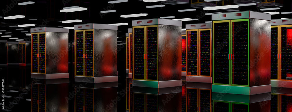 Server room. Server data center. Backup, mining, hosting, mainframe ...