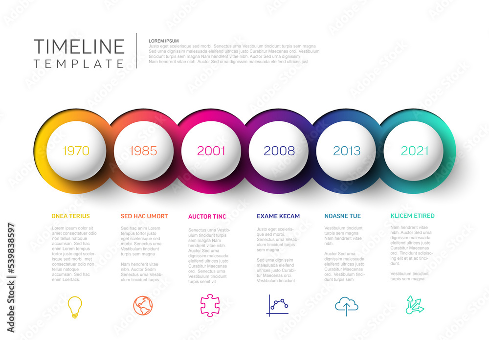 Infographic Milestones Timeline Template with Spheres Stock Template ...