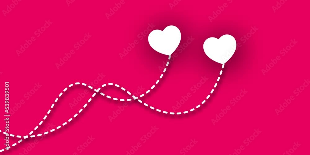 valentine heart line trace red background. dashed line trace in heart ...