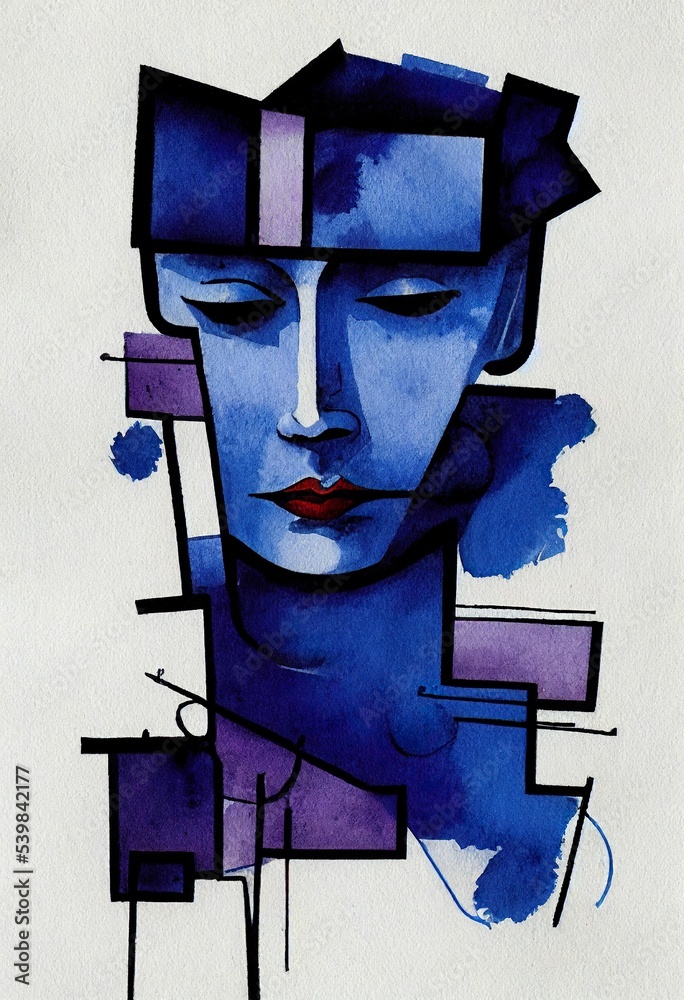 Abstract female portrait illustration digital art face person ...