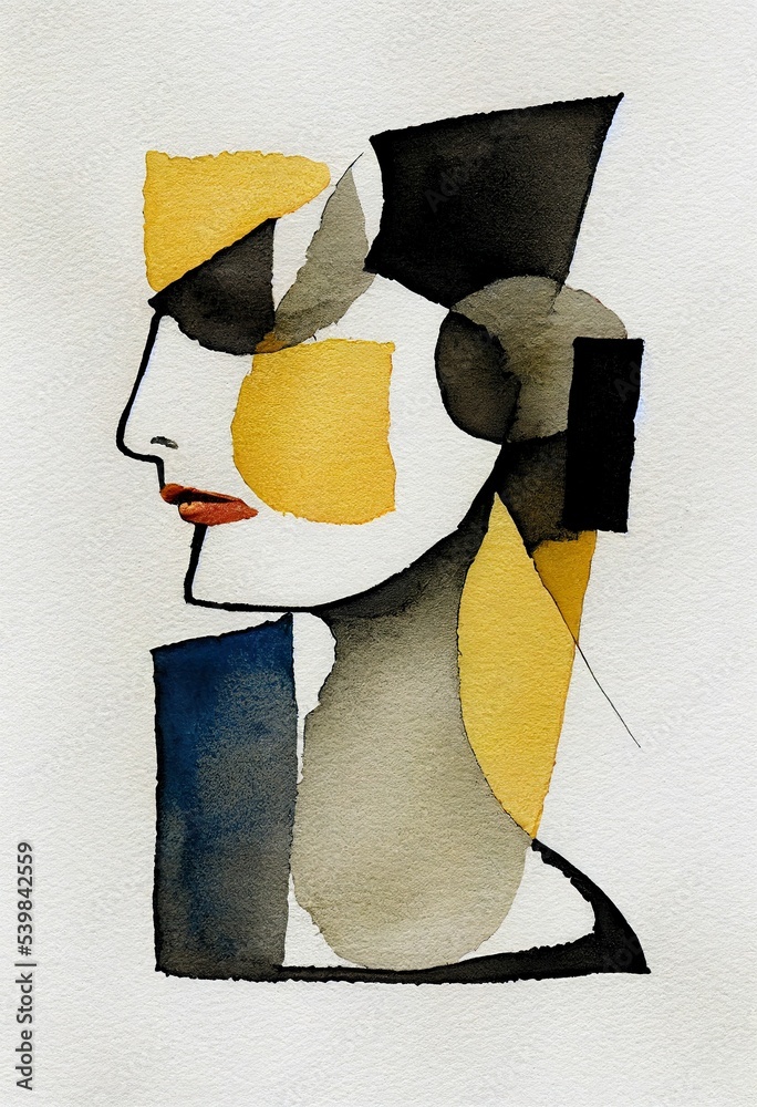 ภาพประกอบสต็อก Abstract portrait illustration digital art face person ...