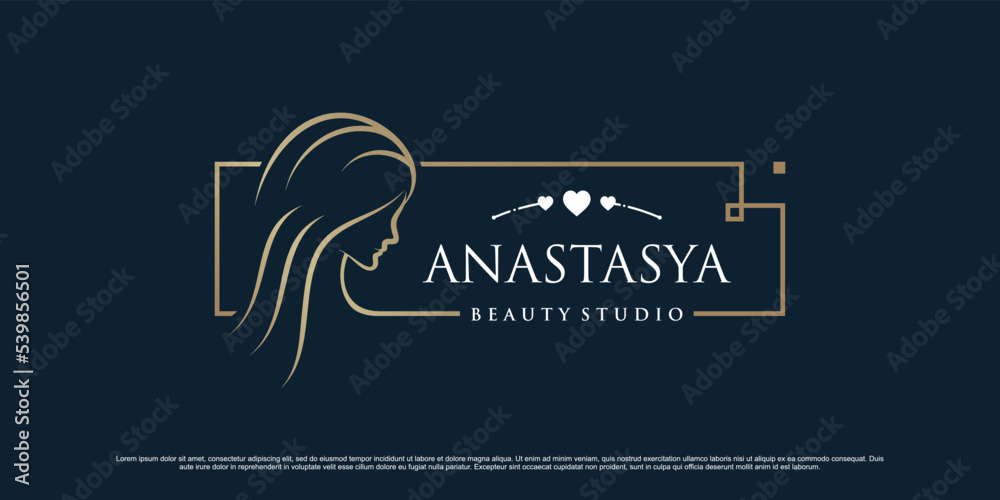Beauty women logo design template for beauty salon with women face and ...