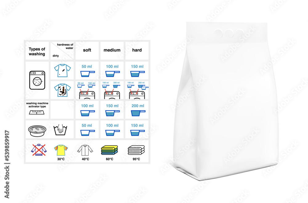 Set of icons for washing. Vector illustration on white background. Can ...