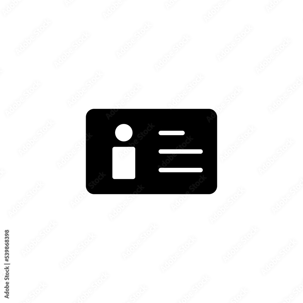 License icon vector illustration. ID card icon. driver license, staff ...