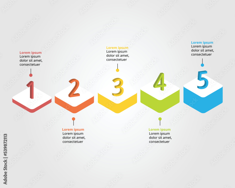 timeline step chart template for infographic for presentation for 5 ...