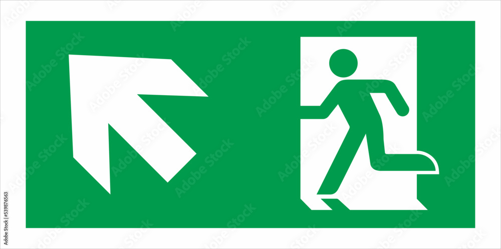 Emergency Escape Sign Symbols Exit routes In Compliance with ...