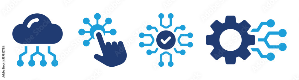 Digitalization icon set. Vector illustration. Stock Vector | Adobe Stock