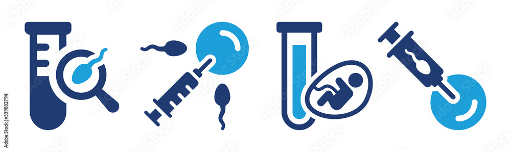 IVF - In vitro fertilization icon set. Reproductive system concept ...