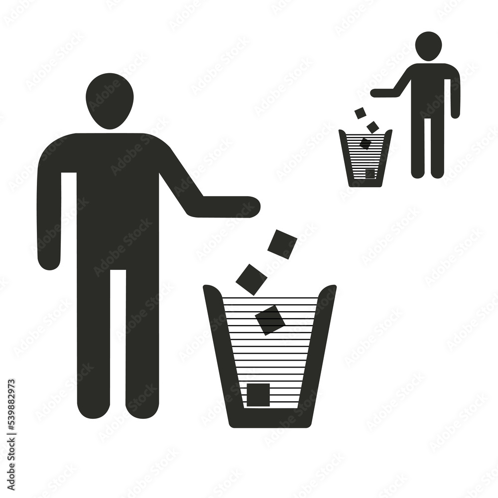 Tidy man symbol, do not litter icon, keep clean, dispose of carefully ...
