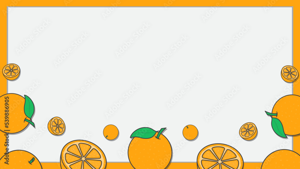 Orange Citrus Fruit Background Design Template. Orange Fruit Cartoon ...