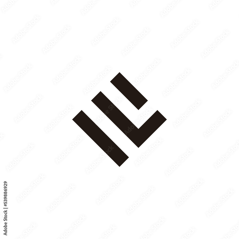 Letter L number 3 geometric symbol simple logo vector Stock Vector ...