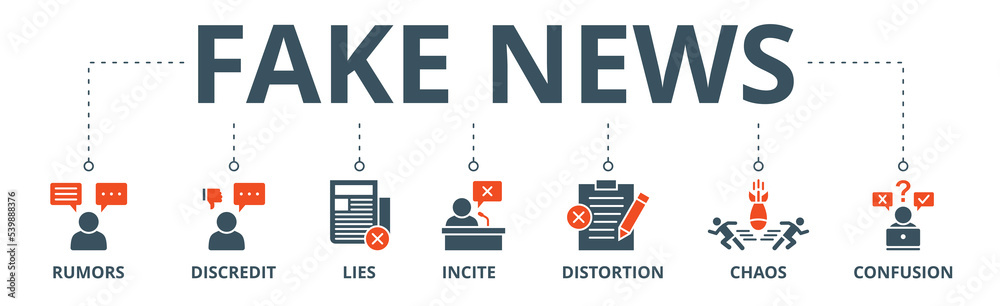 Fake news banner web icon vector illustration concept with icon of ...