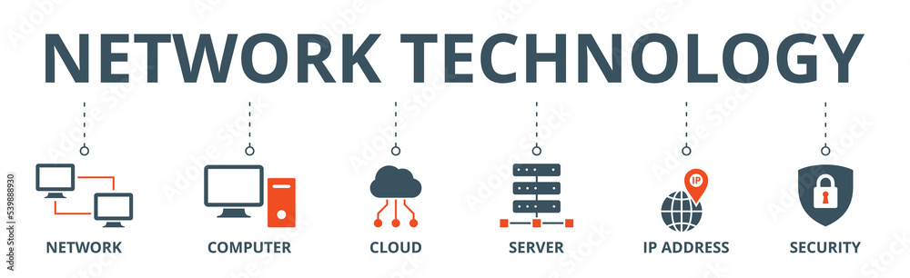 Network technology banner web icon vector illustration concept with ...