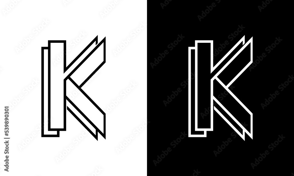 letter k line art abstract logo design Stock Vector | Adobe Stock