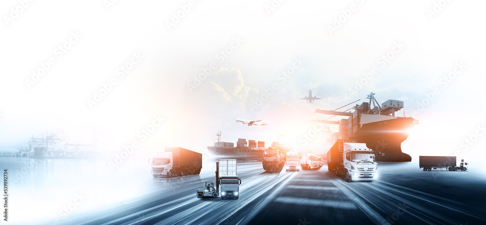 Global business of Container Cargo freight train for Business logistics ...