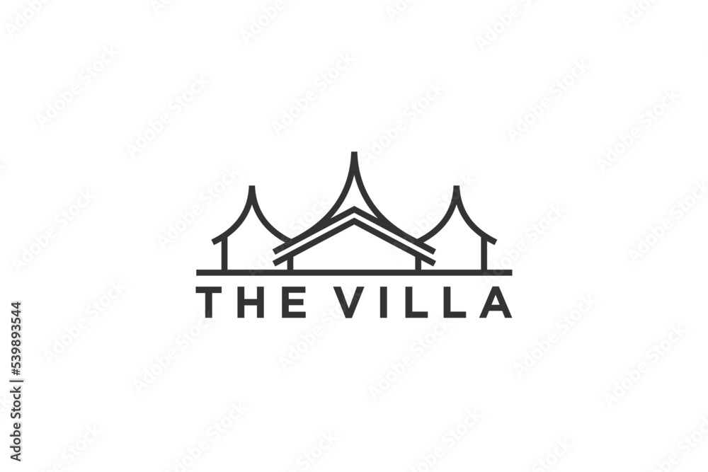 Villa hotel cabin logo design roof house icon symbol Stock Vector ...