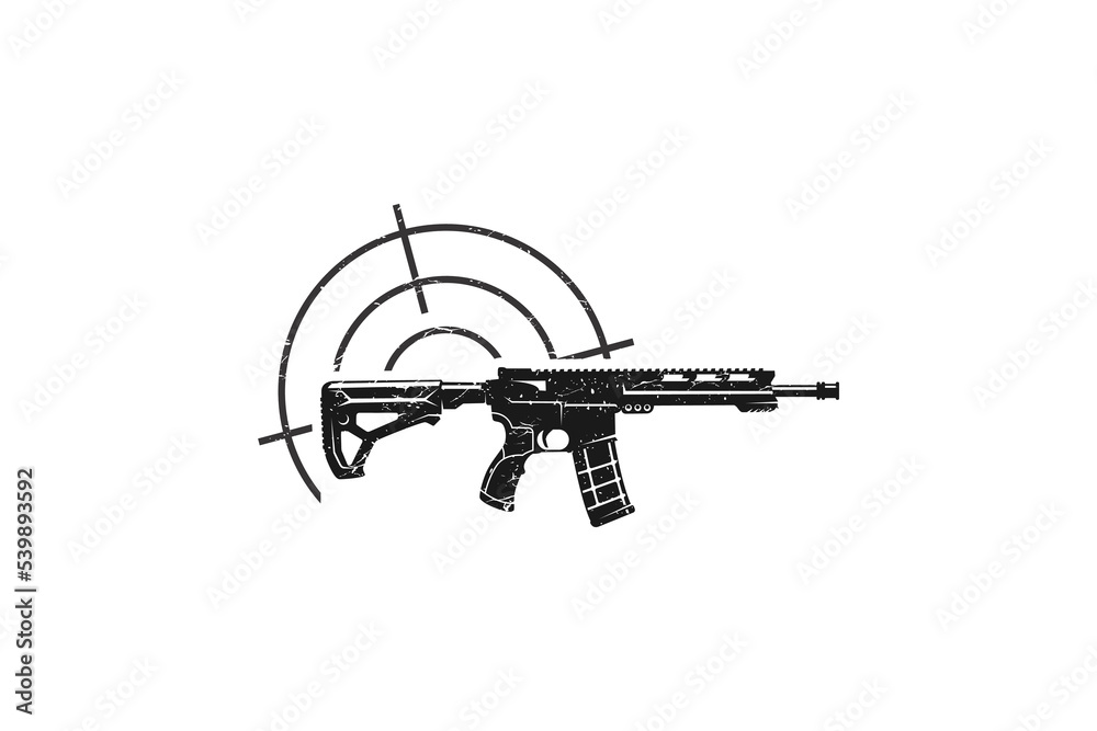 M4 Rifle assault weapon logo design army firearms icon symbol armed ...