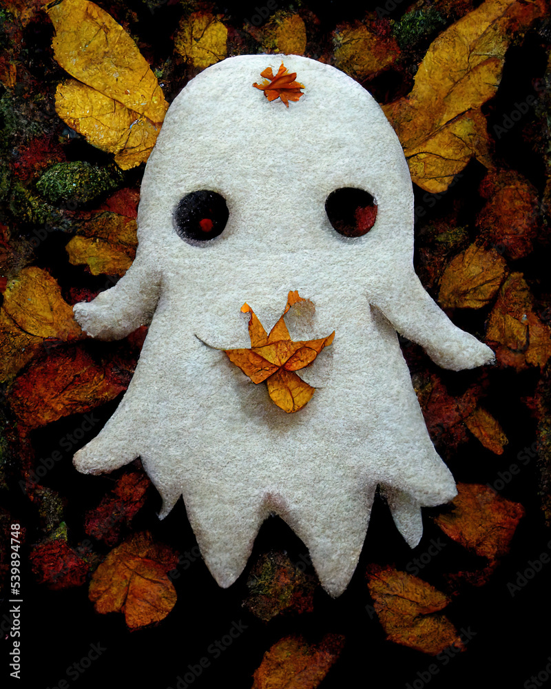 Tierno fantasmita otoñal para Halloween, creado con inteligencia ...