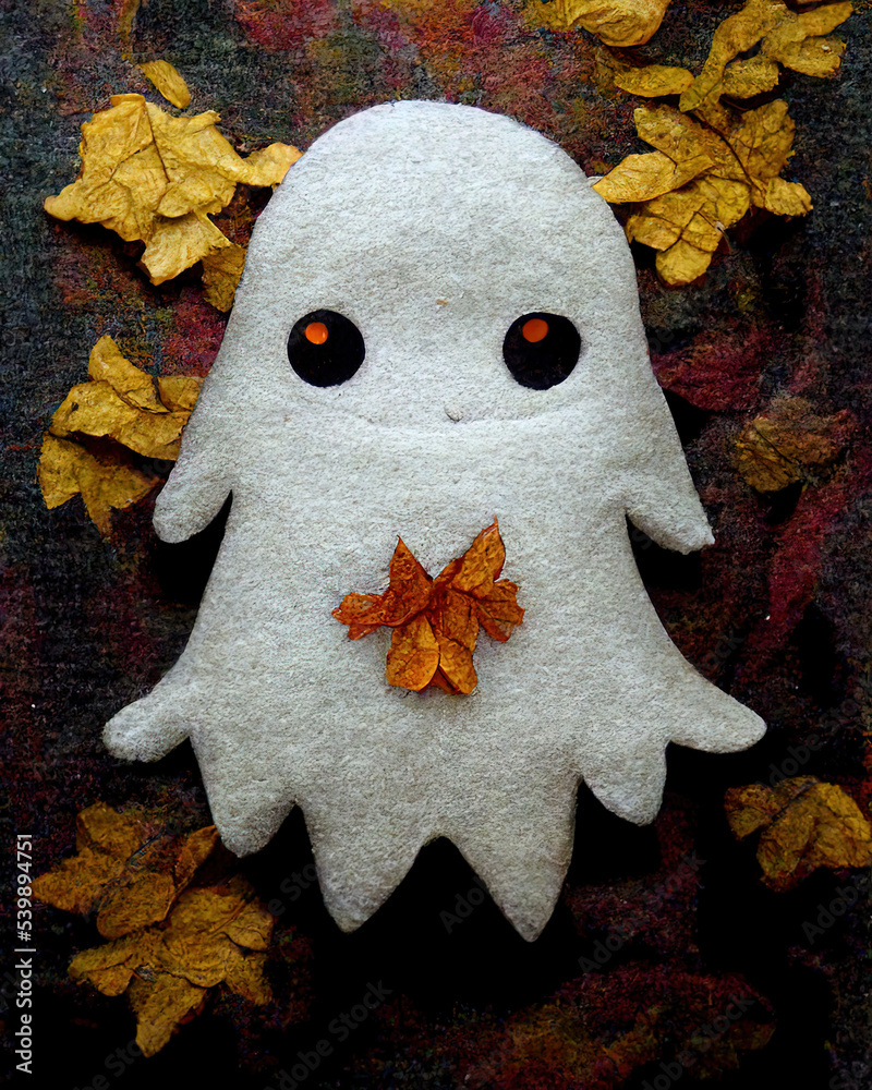 Tierno fantasmita otoñal para Halloween, creado con inteligencia ...