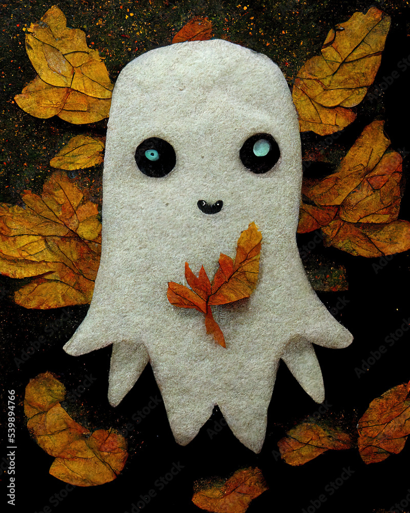Tierno fantasmita otoñal para Halloween, creado con inteligencia ...