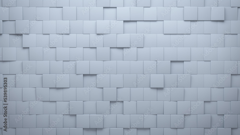 Futuristic, Rectangular Mosaic Tiles arranged in the shape of a wall ...